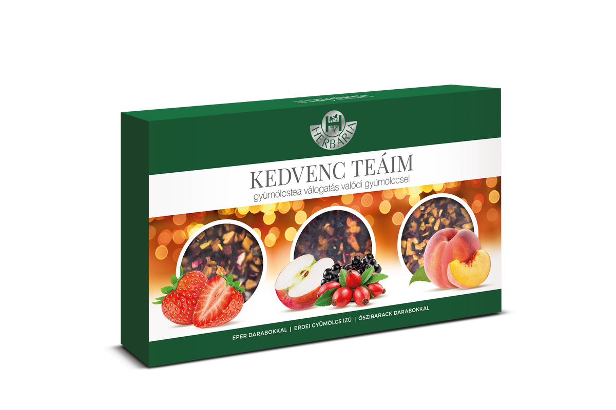 My favorite teas, a selection of fruit-flavored fiber teas with real f ...